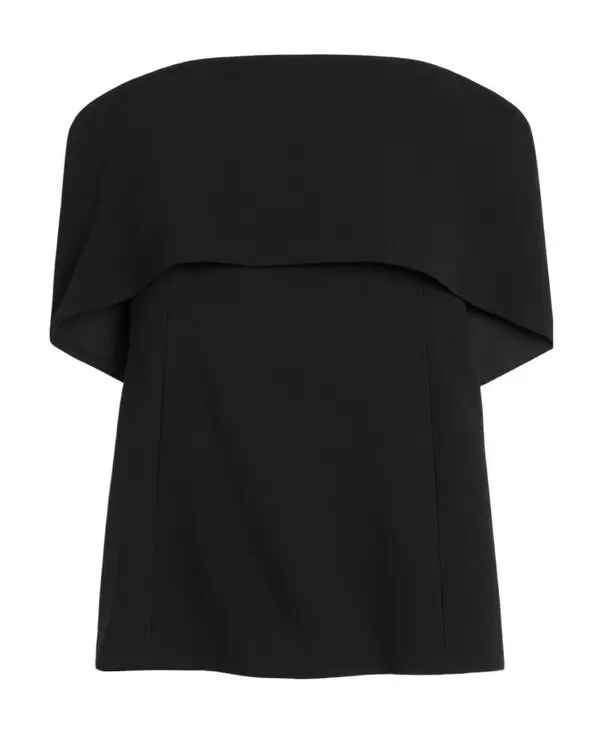 TOTEME Off-shoulder Wool Top - Black