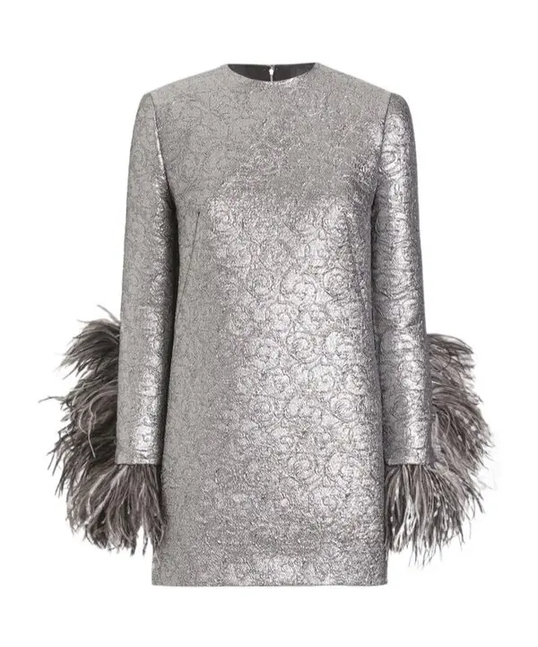 Dolce & Gabbana Feather-trimmed Mini Dress