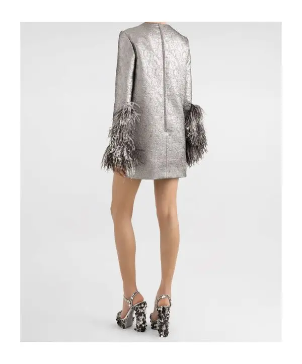 Dolce & Gabbana Feather-trimmed Mini Dress