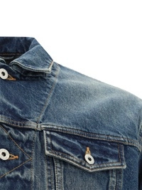 Kenzo Cropped Denim Jacket With Contrast Stitching