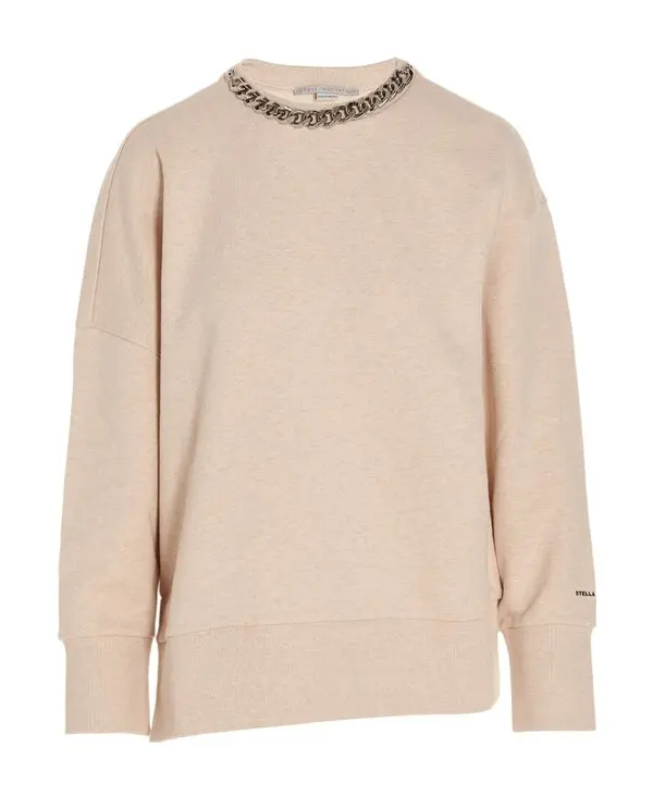 Stella McCartney Falabella Chain Detail Crewneck Sweater - Nude