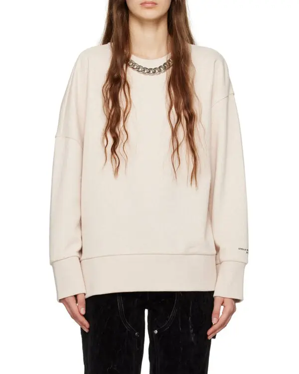 Stella McCartney Falabella Chain Detail Crewneck Sweater - Nude