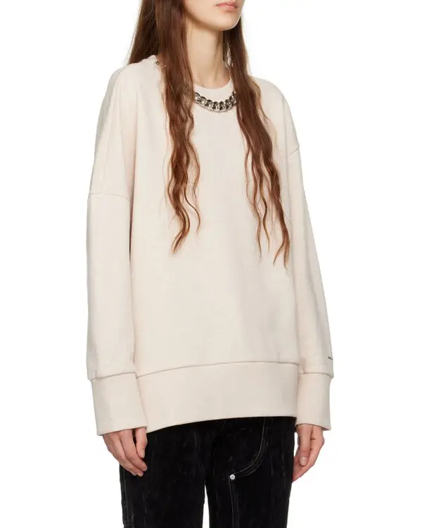 Stella McCartney Falabella Chain Detail Crewneck Sweater - Nude