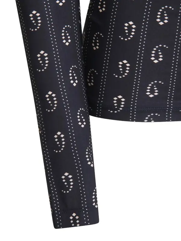 Tory Burch Paisley Print Turtleneck Top