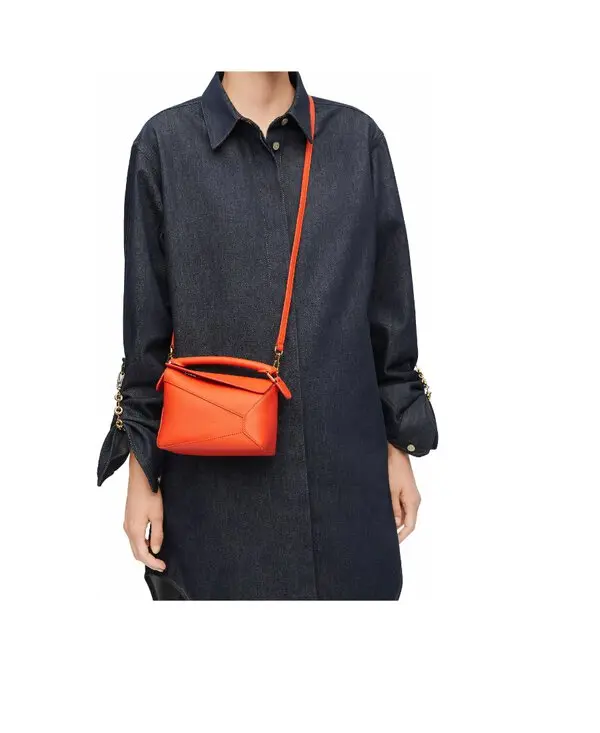 Loewe Mini Puzzle Top Handle Bag - Orange