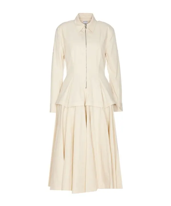 Bottega Veneta Pleated Poplin Shirt Dress - No