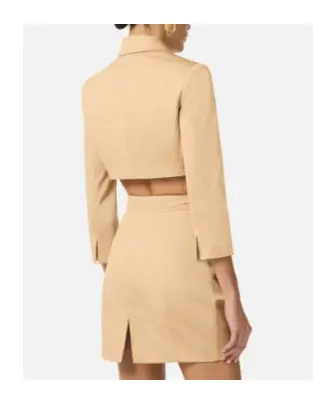 Elisabetta Franchi Cropped Double-breasted Jacket With Cargo Pockets