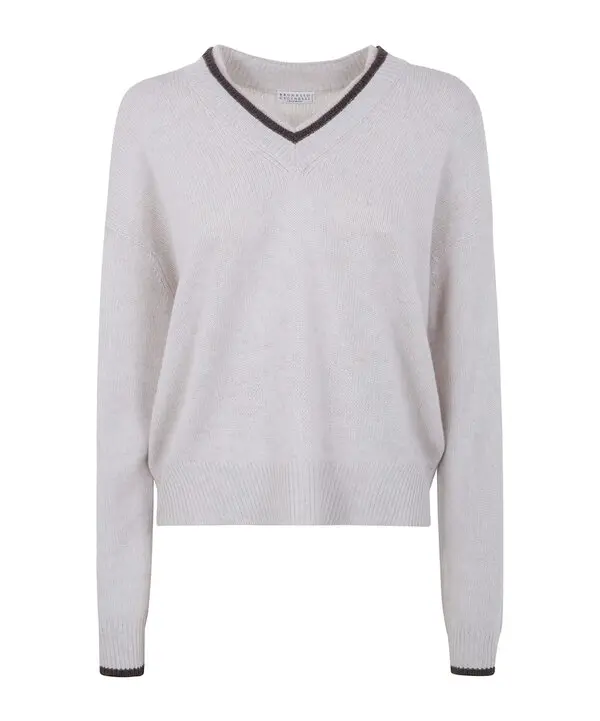 Brunello Cucinelli V-neck Long-sleeved Jumper - No
