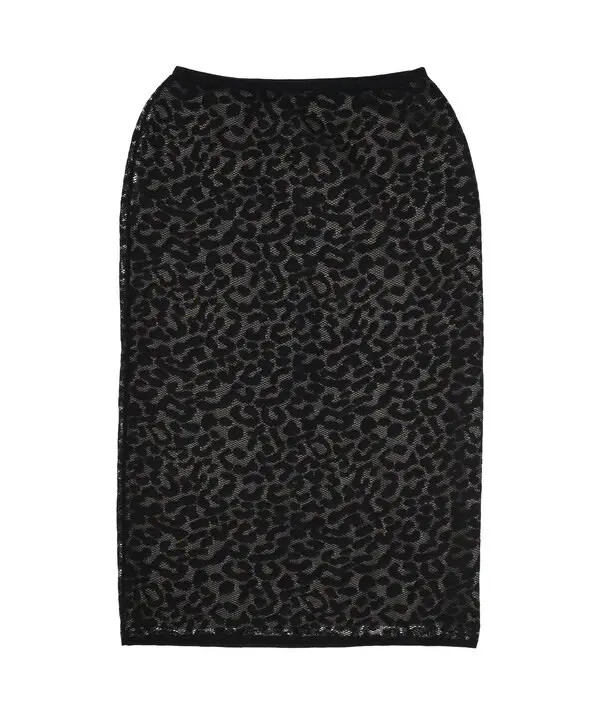 Theory Leopard Lace Pencil Skirt - Black