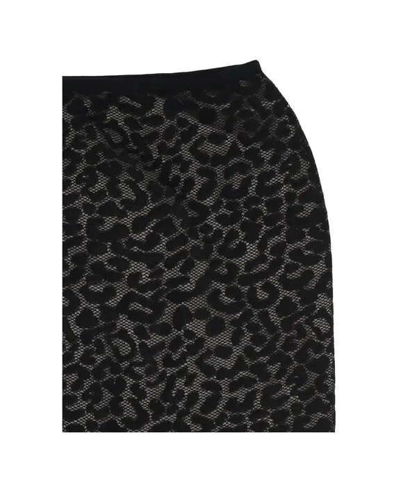Theory Leopard Lace Pencil Skirt - Black
