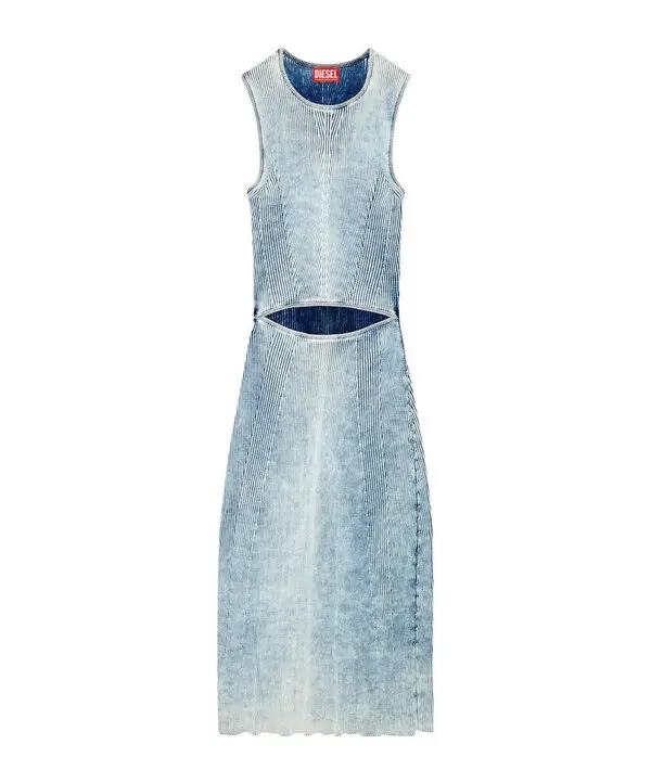DIESEL® M-taryn Cut-out Ribbed Midi Dress - Blue