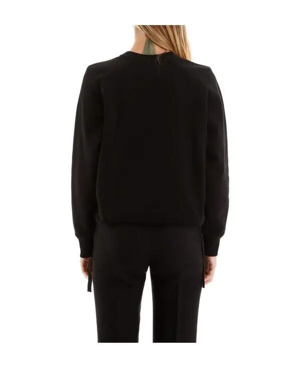 Fendi Logo Embroidered Round Neck Long Sleeve Sweater