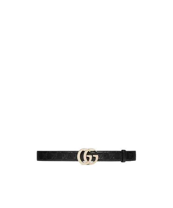 Gucci Gg Milano Belt With Double G Buckle - Black