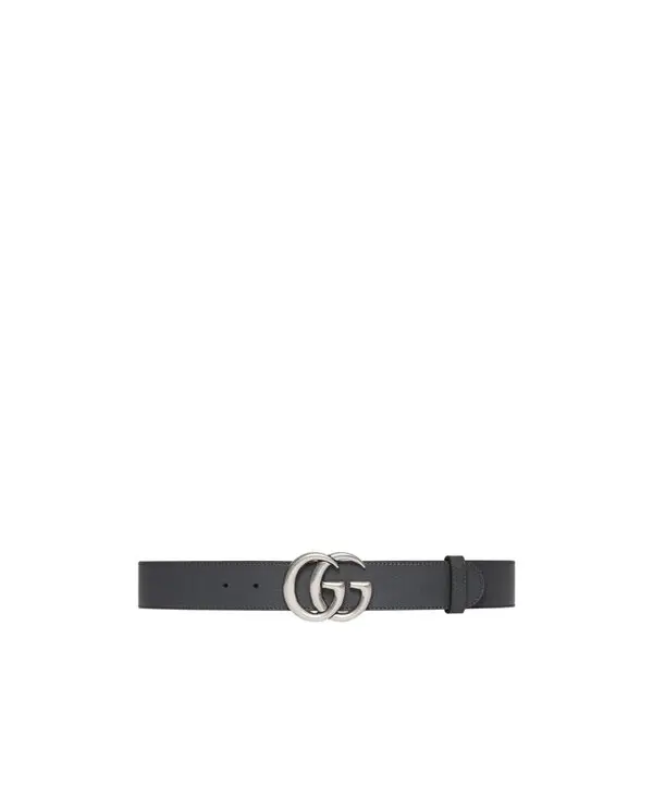 Gucci Gg Marmont Reversible Belt - Gray And Black
