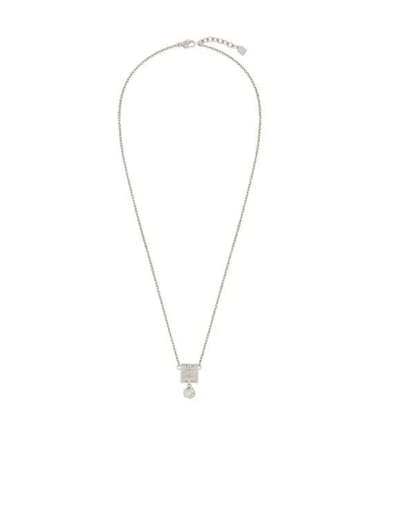 Givenchy 4g Necklace In Metal With Crystal Details - Gray