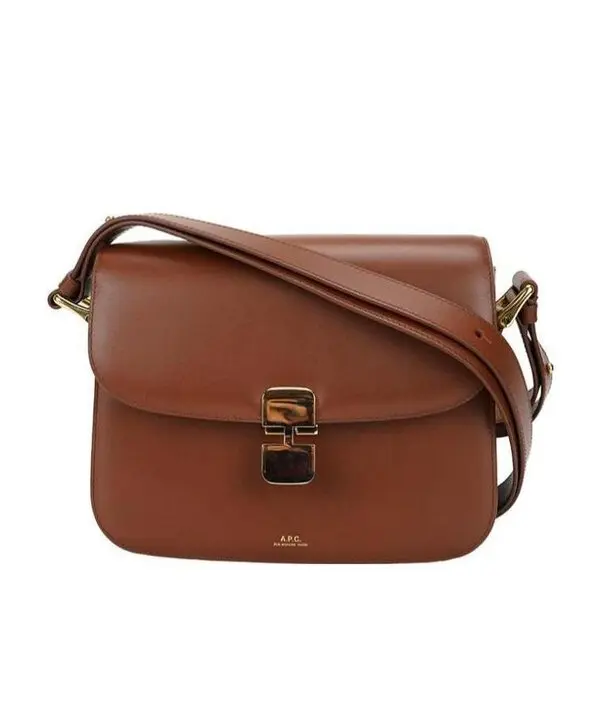 A.p.c. Grace Foldover Shoulder Bag - Brown