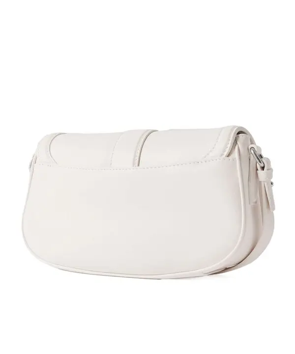 Alexander McQueen Buckle-embellished Leather Shoulder Bag - Ivory