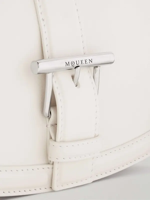 Alexander McQueen Buckle-embellished Leather Shoulder Bag - Ivory