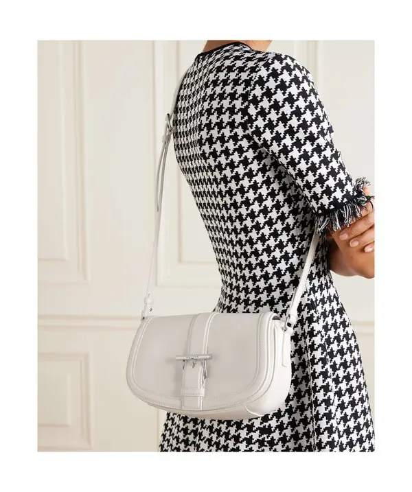 Alexander McQueen Buckle-embellished Leather Shoulder Bag - Ivory