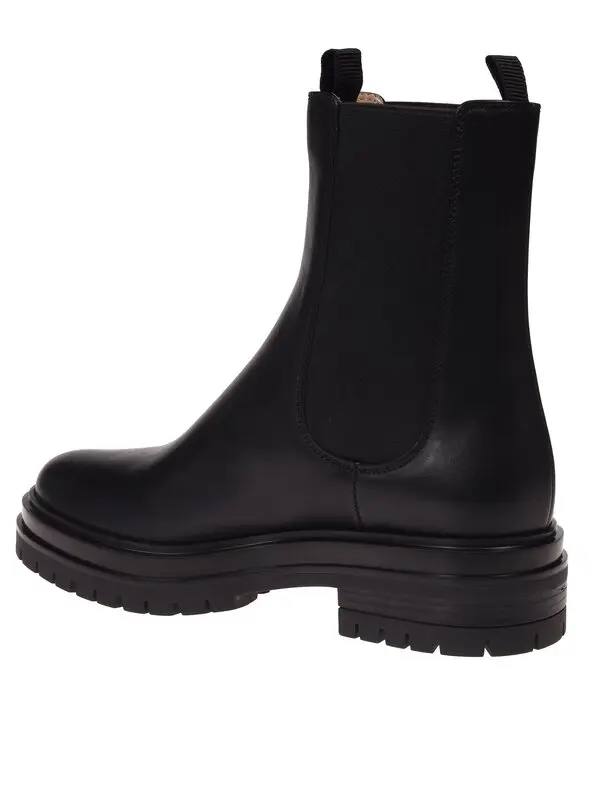 GIANVITO ROSSI Round Toe Slip-on Combat Boots