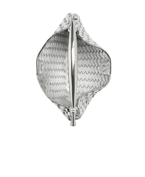 Bottega Veneta Woven Detail Small Handbag - Silver