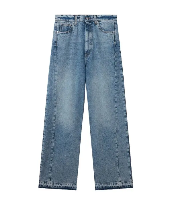 Stella McCartney Two-tone Wash Slouchy Straight Leg Jeans - Blue