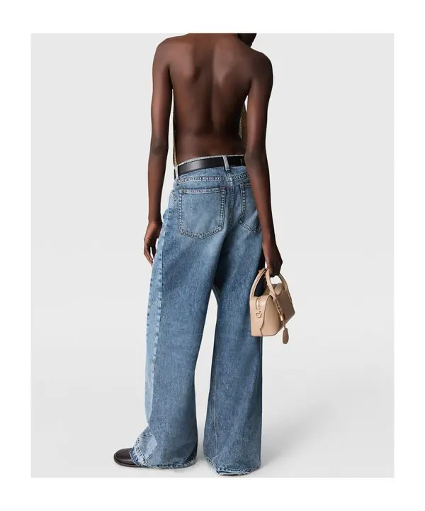 Stella McCartney Two-tone Wash Slouchy Straight Leg Jeans - Blue
