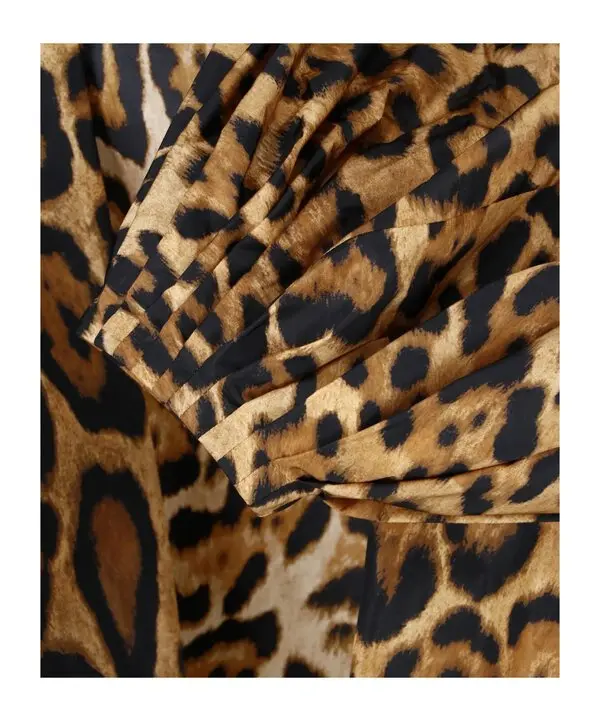 Alaïa Leopard Print Bodysuit With Voluminous Sleeves