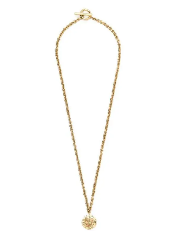 PATOU Engraved Coin Charm Necklace - Yellow