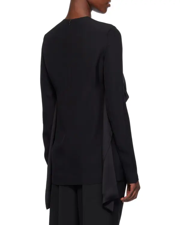 TOTEME Long-sleeved Top With Satin Panels - Black