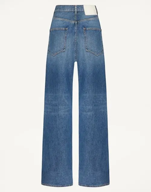 Valentino Garavani Logo Patch Straight Leg Jeans