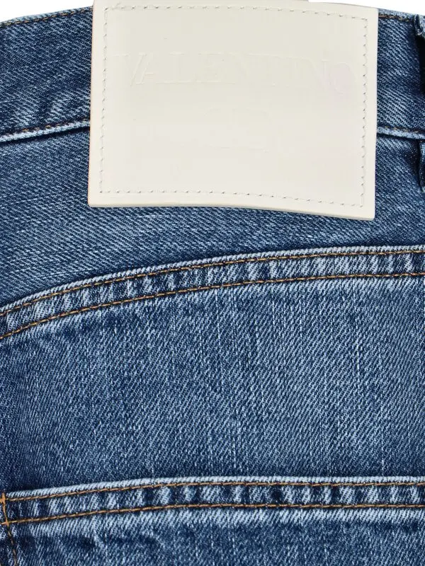 Valentino Garavani Logo Patch Straight Leg Jeans