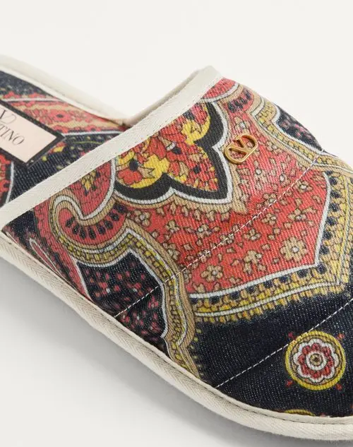 Valentino Garavani All-over Patterned Slip-on Slides - Multicolor/ivory
