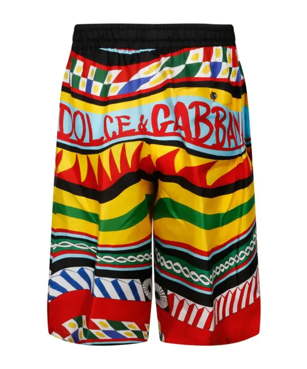 Dolce & Gabbana Carretto Print Drawstring Bermuda Shorts