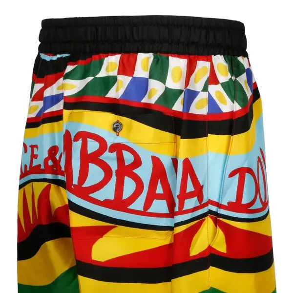Dolce & Gabbana Carretto Print Drawstring Bermuda Shorts