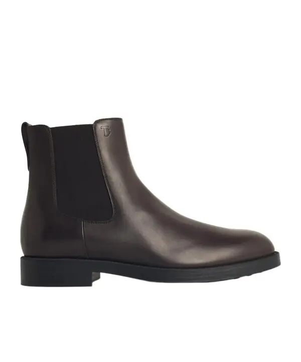 TOD'S Round Toe Chelsea Boots - Brown
