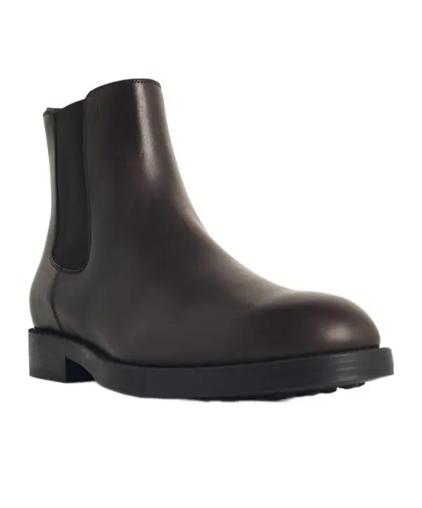 TOD'S Round Toe Chelsea Boots - Brown