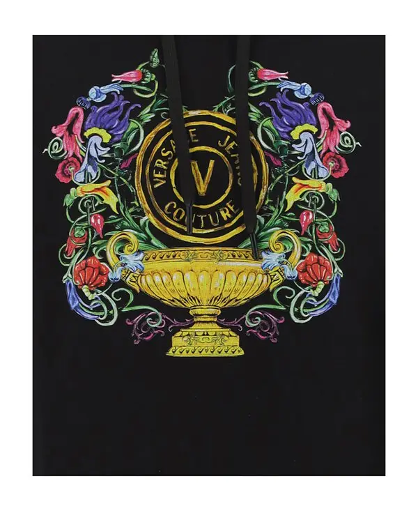 Versace Logo-printed Drawstring Hoodie - Black