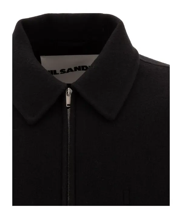 JIL SANDER Relaxed Fit Zip-up Jacket - Black