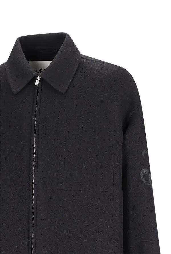 JIL SANDER Relaxed Fit Zip-up Jacket - Black