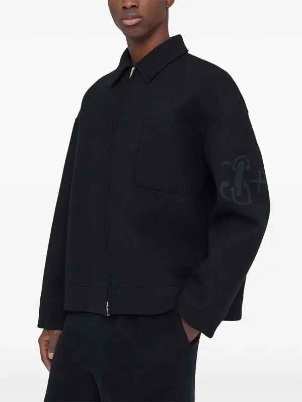 JIL SANDER Relaxed Fit Zip-up Jacket - Black