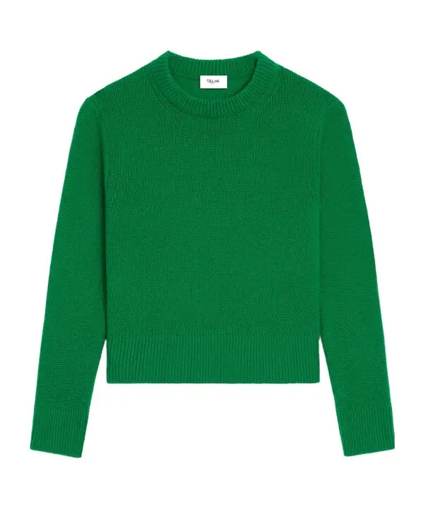 Celine Crewneck Cashmere Sweater - Green