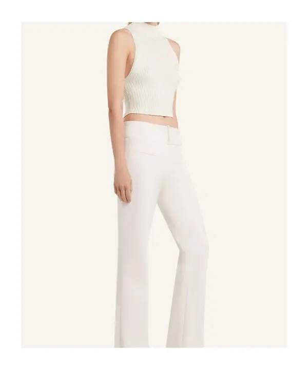 COURREGES Courrèges Mock-neck Cropped Ribbed Tank Top - White