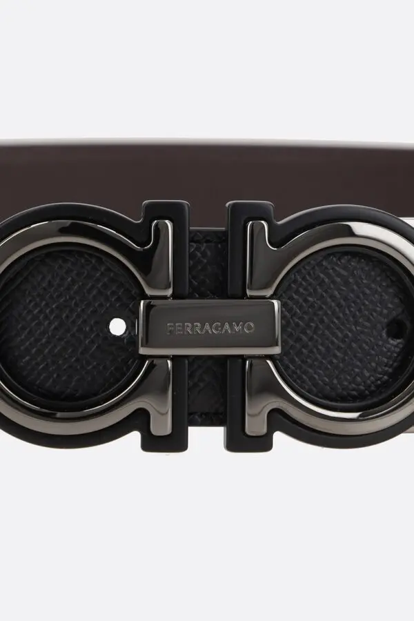 FERRAGAMO Double-sided Gancini Buckle Belt - Black
