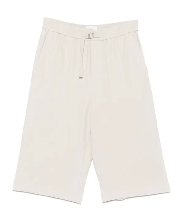Ami Logo Plaque Belted Shorts - White