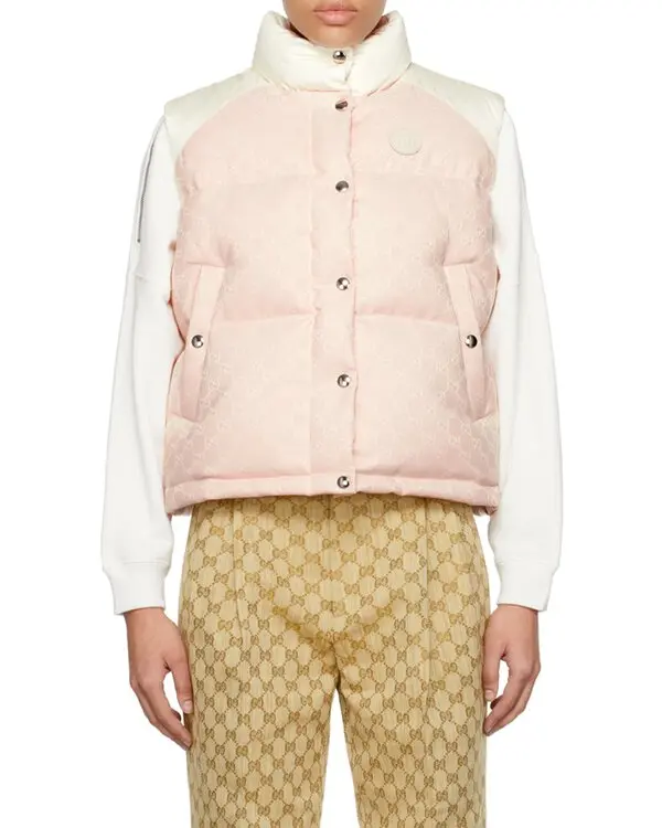 Gucci Monogrammed Padded Vest - Nude