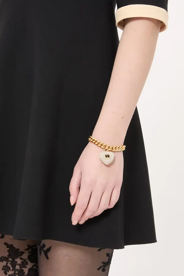 Valentino Garavani Embellished Heart Chain Bracelet