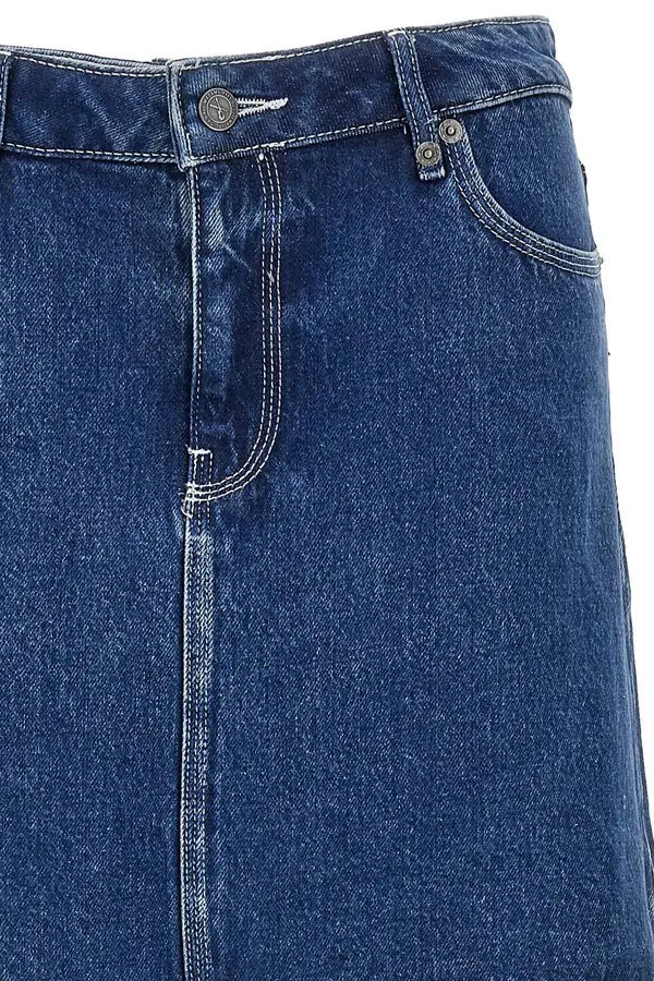 A.p.c. Raw Edge Hem Denim Mini Skirt