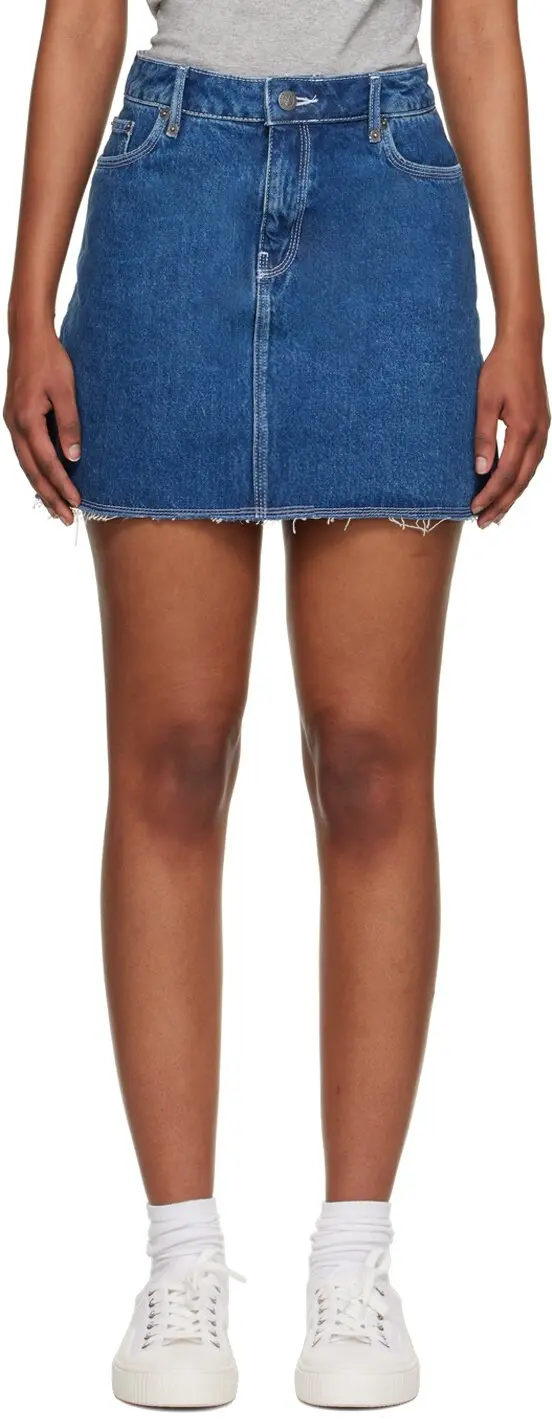 A.p.c. Raw Edge Hem Denim Mini Skirt