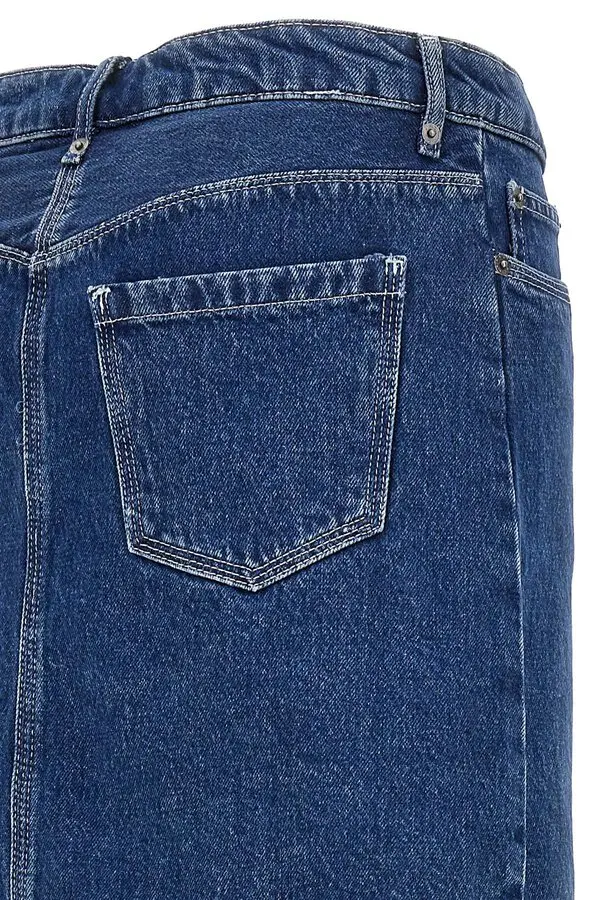 A.p.c. Raw Edge Hem Denim Mini Skirt